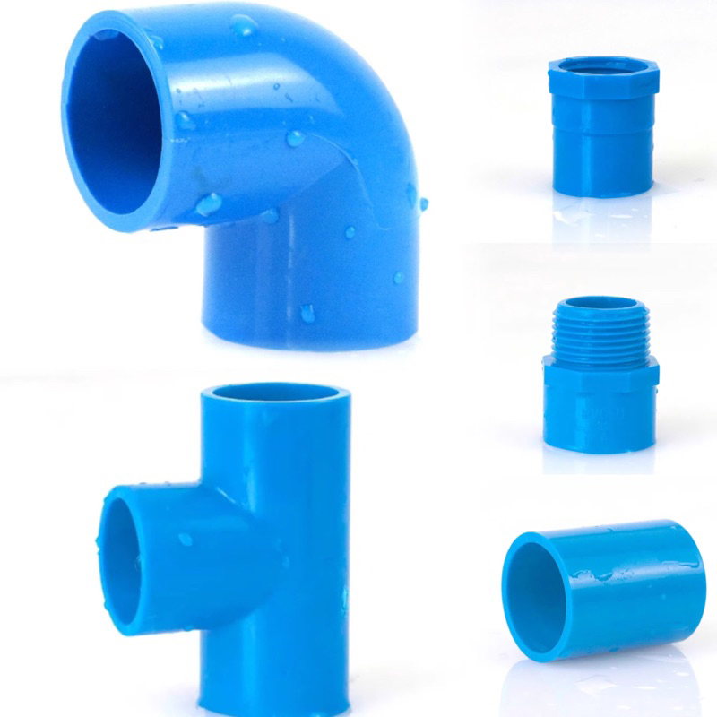 1-1/4，1-1/2，2"40 50 63 PVC Blue Pipe Fittings Tee, Cap, Plug, Male ...
