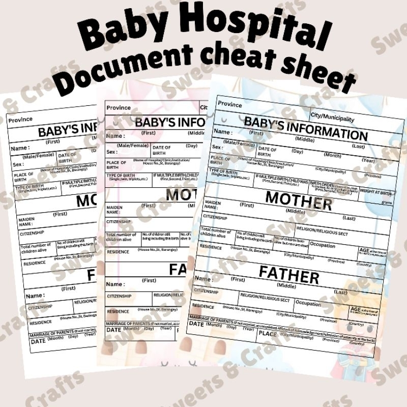 Baby hospital document cheat sheet | Shopee Philippines