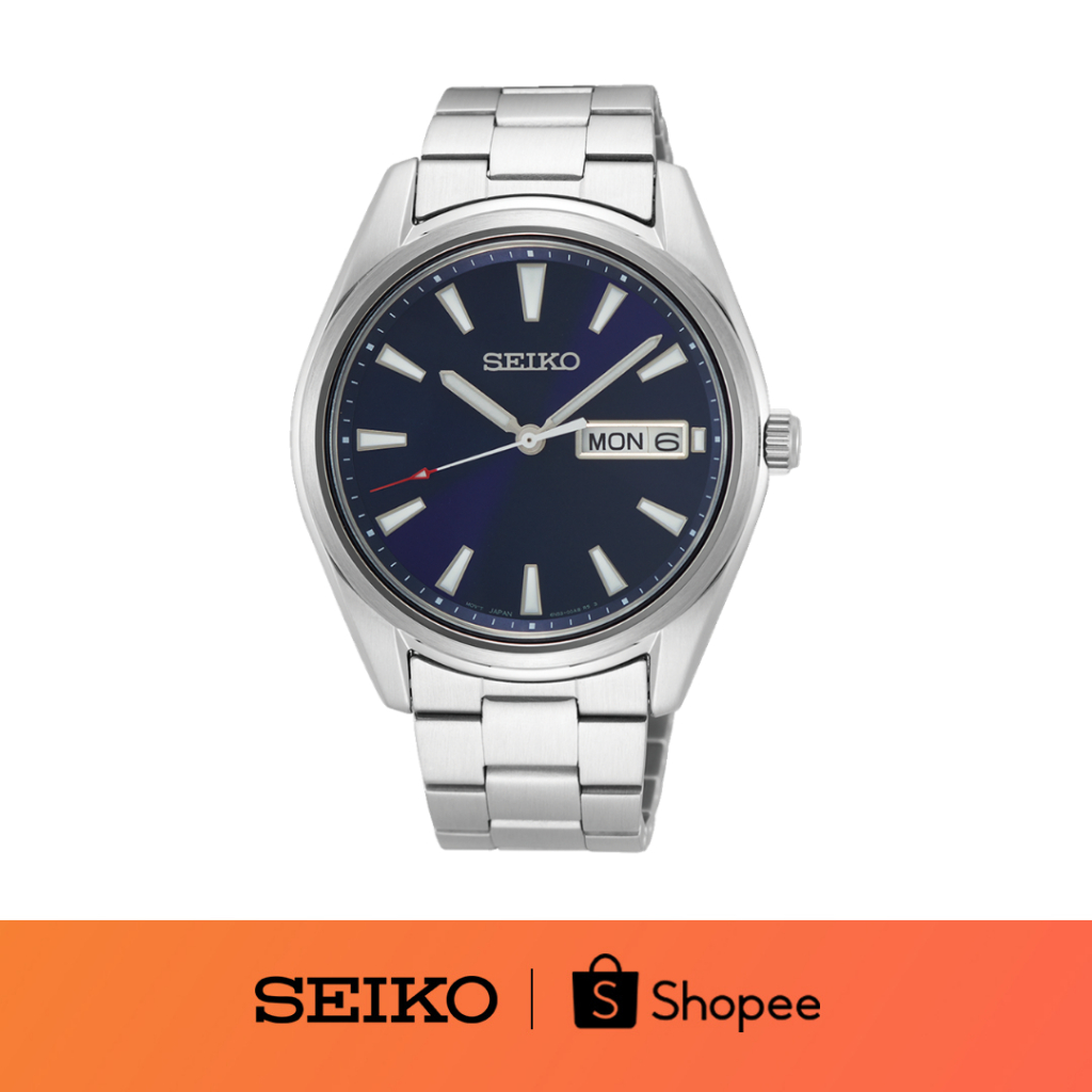 SEIKO Blue Dial SUR341P1 Stainless Steel Strap Men's Quartz Watch 40 ...