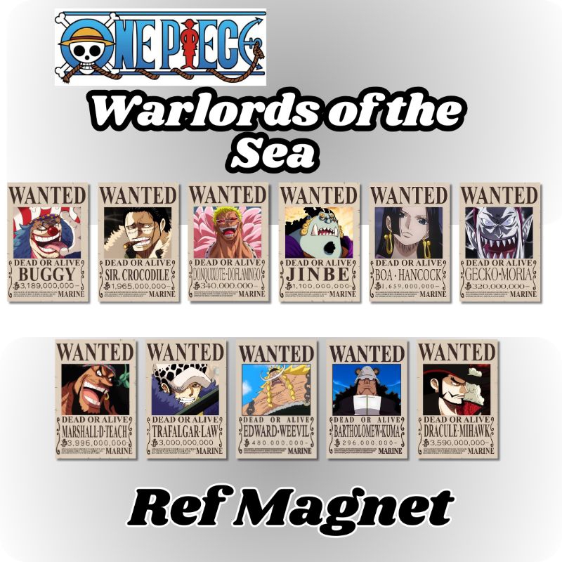 One Piece Warlords Of The Sea Anime Ref Magnet ATM Size | Shopee ...