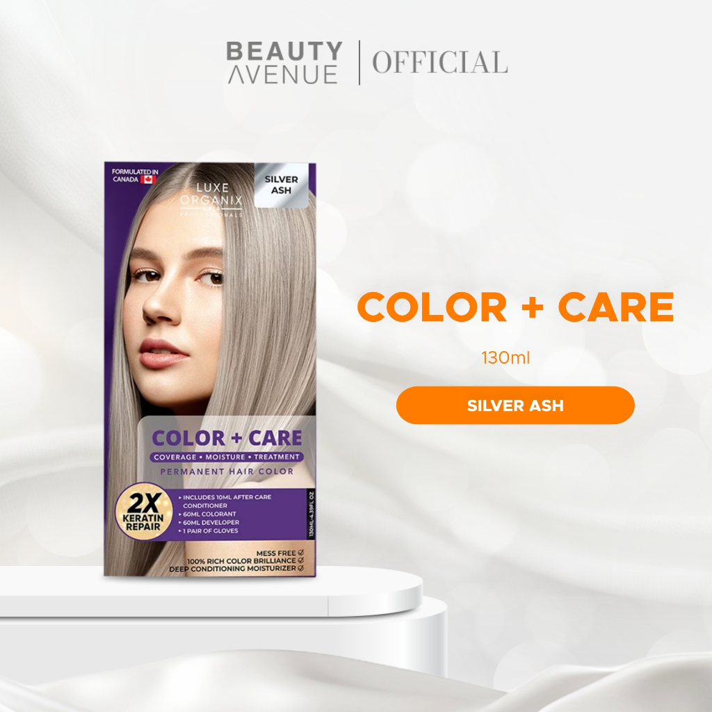 Luxe Organix Keratin Hair Color + Care Silver Ash 130ml | Shopee ...