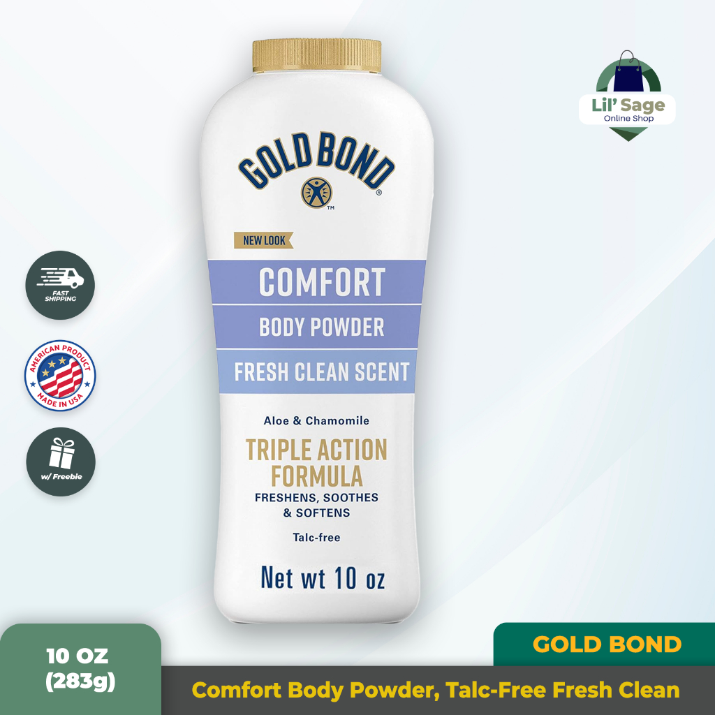 Gold Bond Comfort Body Powder, Talc-Free Fresh Clean - 10.0 oz | Shopee ...
