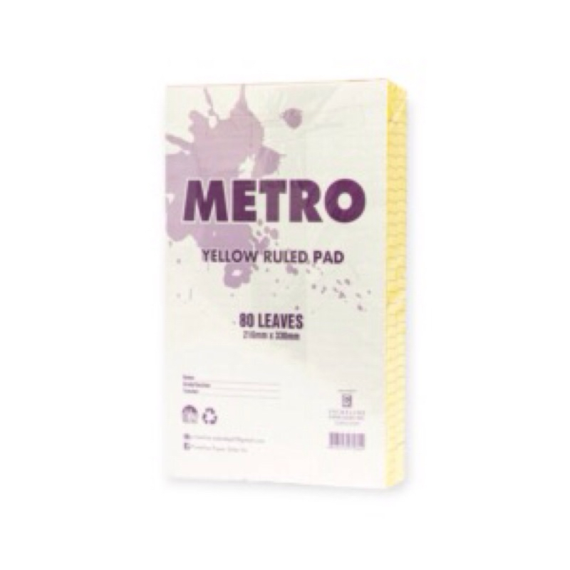 PRIME SUPPLIES 10 PADS METRO YELLOW PAD PAPER 80LVS | Shopee Philippines