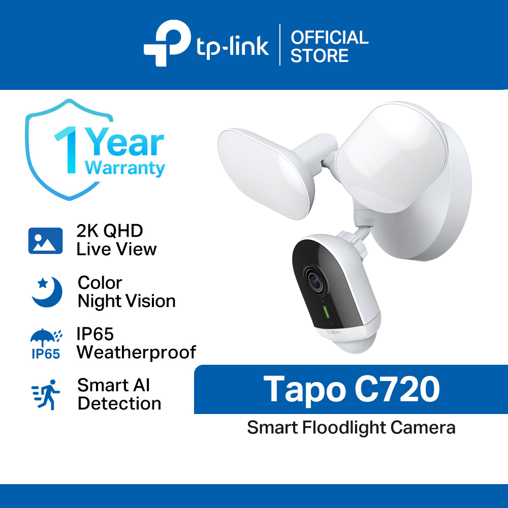 TP-Link | Tapo | C720 | 2K | Smart | Wi-Fi | Flood Light | IP65 | CCTV ...