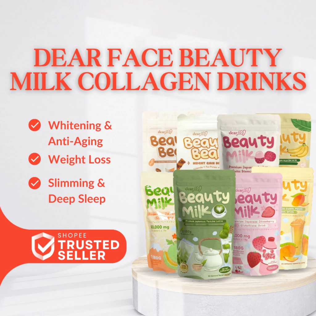 DEAR FACE Beauty Milk Collagen Melon Strawberry Drink FDA Approved 10 ...