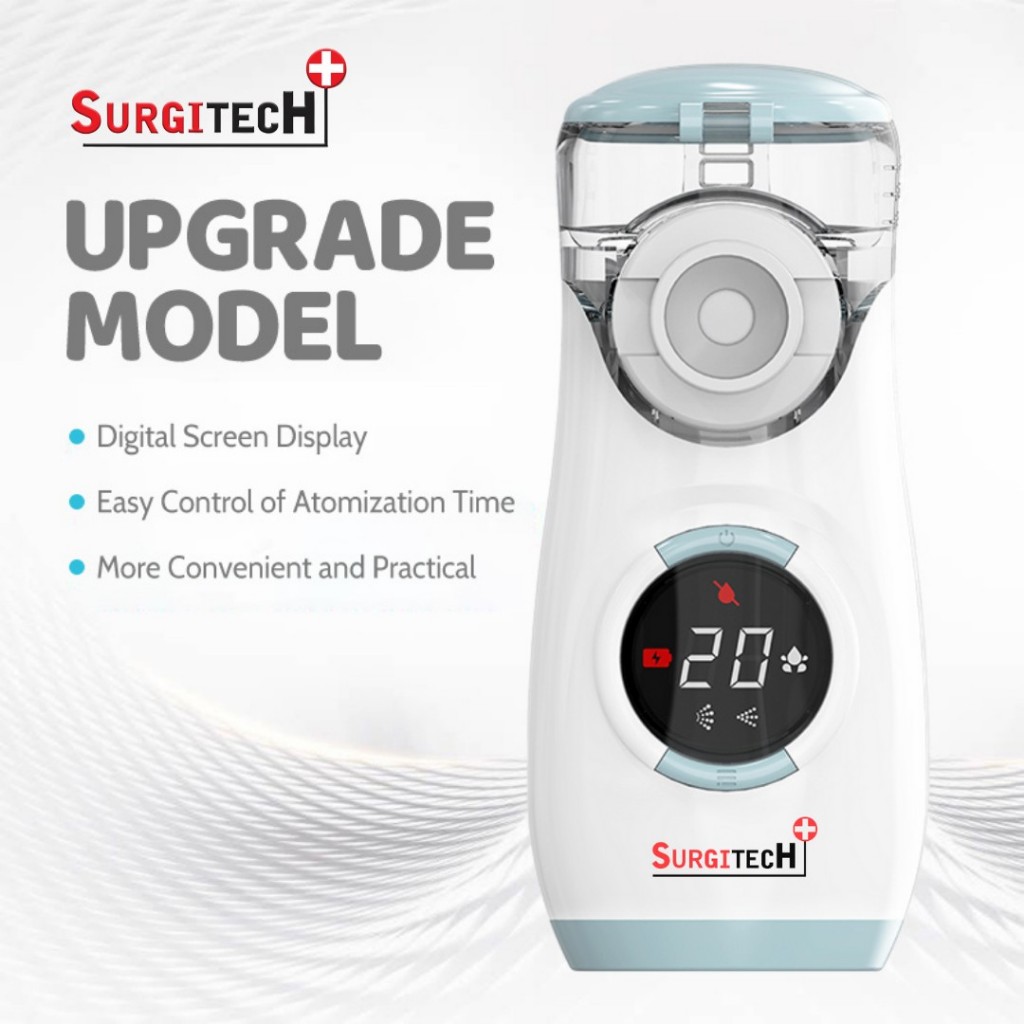 Surgitech BLUE Rechargeable Portable Mesh Nebulizer LED Screen MY-130 ...