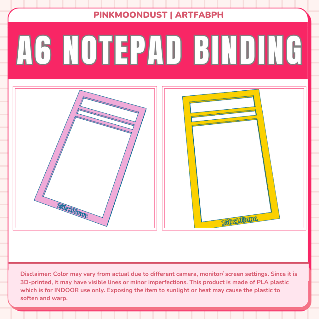 [ArtFabPH] A6 Notepad Binding Tool | Notepad Bookbinder Guide Stencil ...
