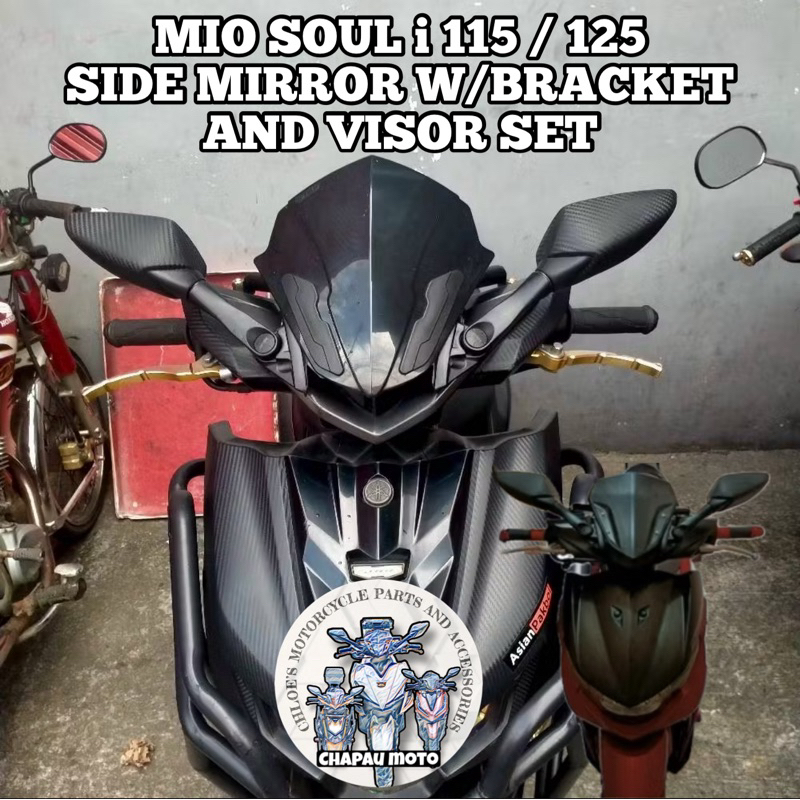 Mio soul i 115 / 125 Side mirror with bracket set with visor | Shopee ...