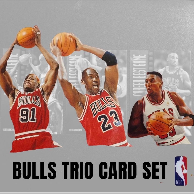 Chicago Bulls Trio ( Jordan, Pippen, Rodman) NBA Card Sets | Shopee ...