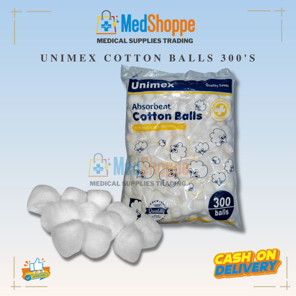 UNIMEX Cotton Balls (300 Balls) | Shopee Philippines