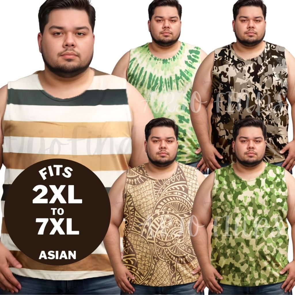 PLUS SIZE Sando Printed for Men & Women | Cotton Spandex Unisex | Sizes ...