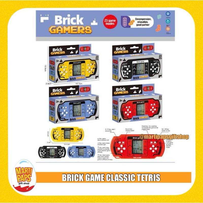 BRICK GAME CLASSIC TOY TETRIS GAME PLAY STATION POCKET DESIGN | Shopee ...