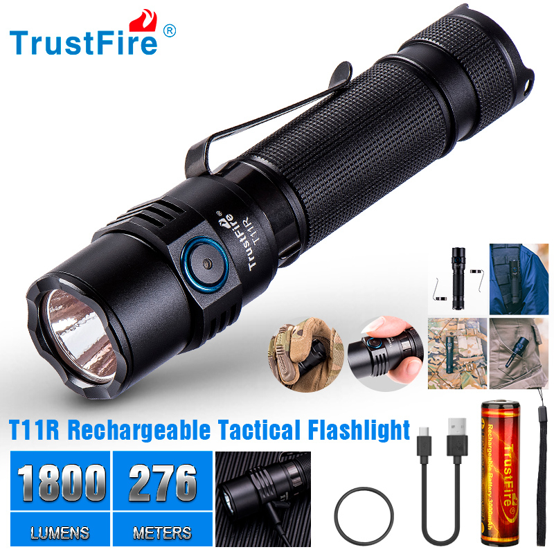 Trustfire T11R LED super bright Flashlight 1800 Lumen Type C 18650 ...