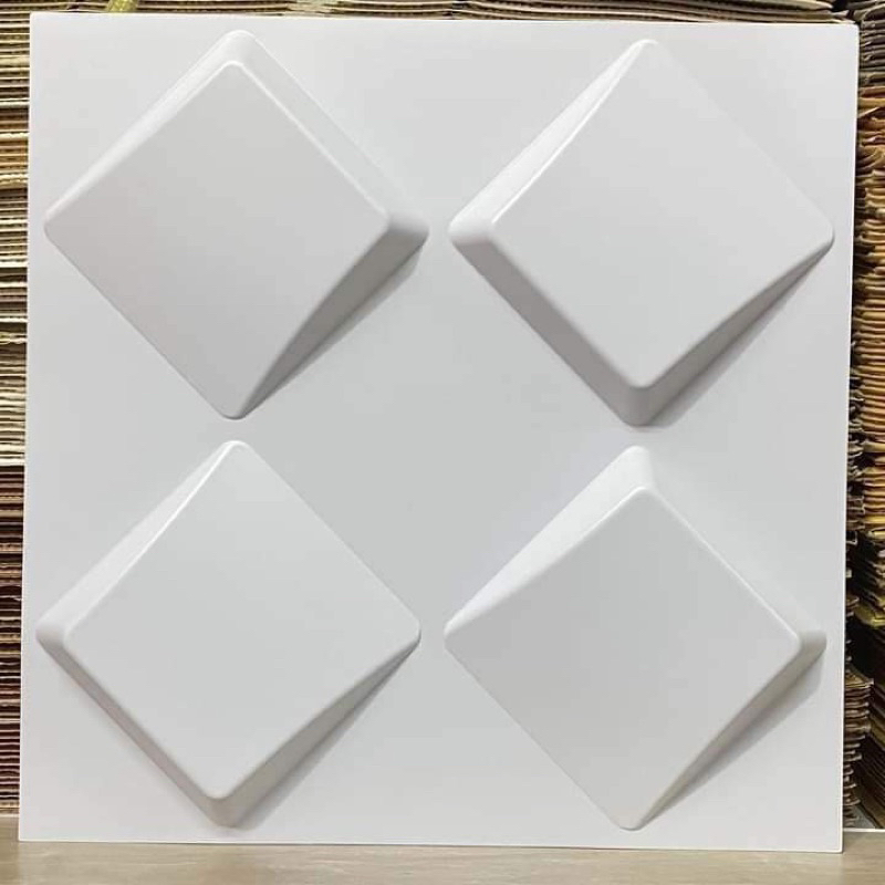 50x50cm (White) PVC Wall PanelsWall Stone Wall Art Decor Plastic Form ...