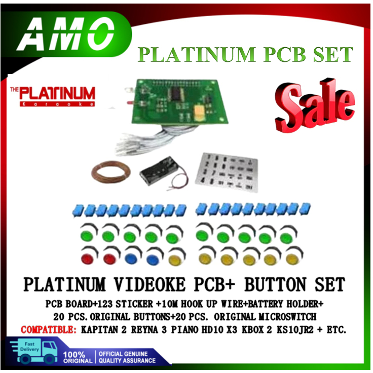 PCB Remote + Button Set For Videoke Machine PLATINUM (Battery Holder ...