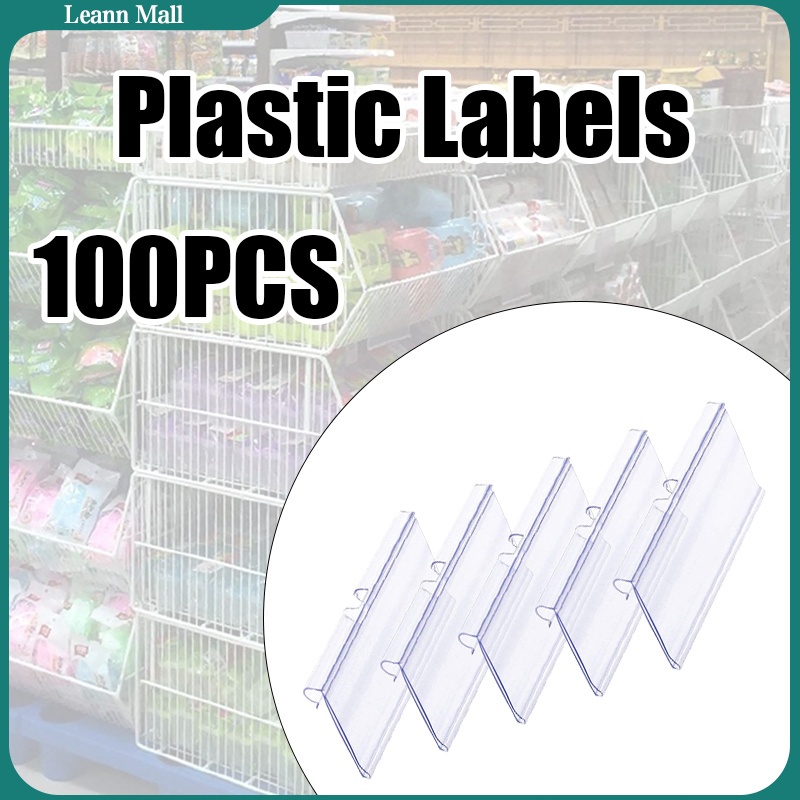 100PCS Shelf Retail Price Tag Transparent Plastic Label For Plastic ...