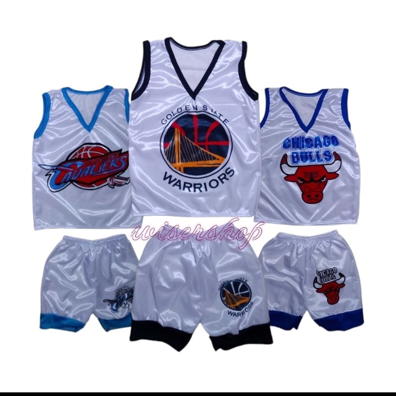 JERSEY SHINY WHITE PBA/NBA DESIGN SANDO AND SHORT FOR BABY BOY 5-18 ...