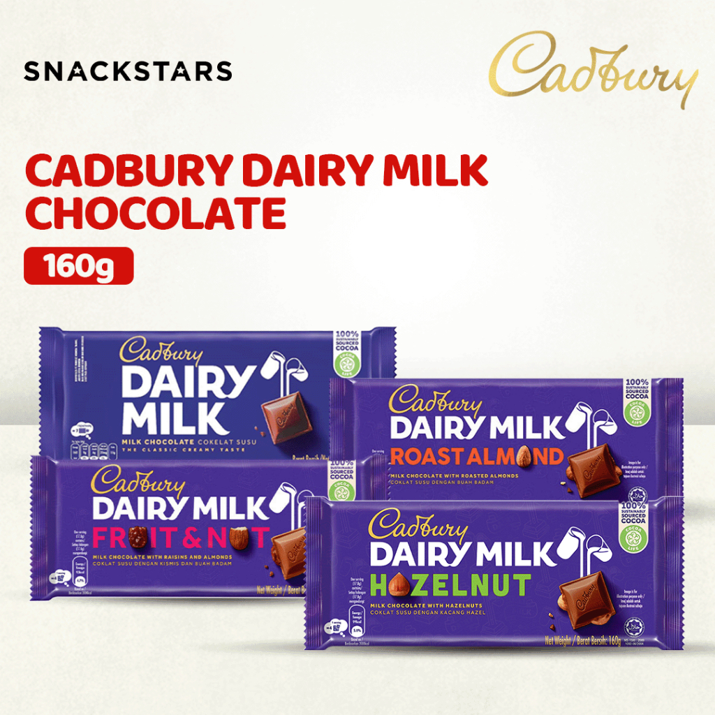 Cadbury Dairy Milk Chocolate 160g - 3 pcs | Shopee Philippines