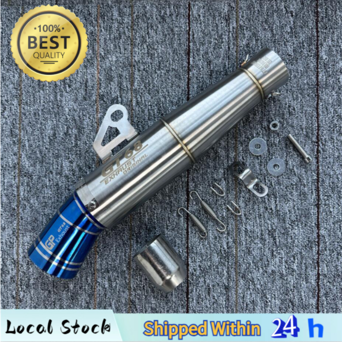 GT68 Universal 38-51mm Motorcycle Exhaust Pipe Locomotives Baked blue ...