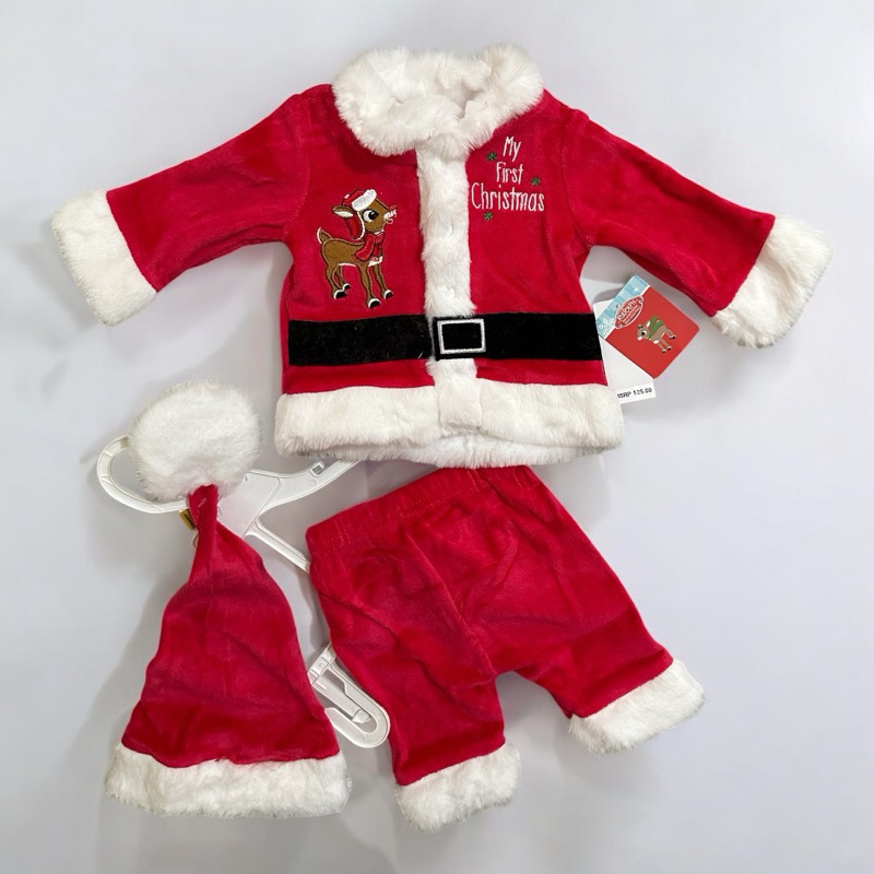 first christmas santa baby costume dress rudolph frogsuit xmas onesie ...
