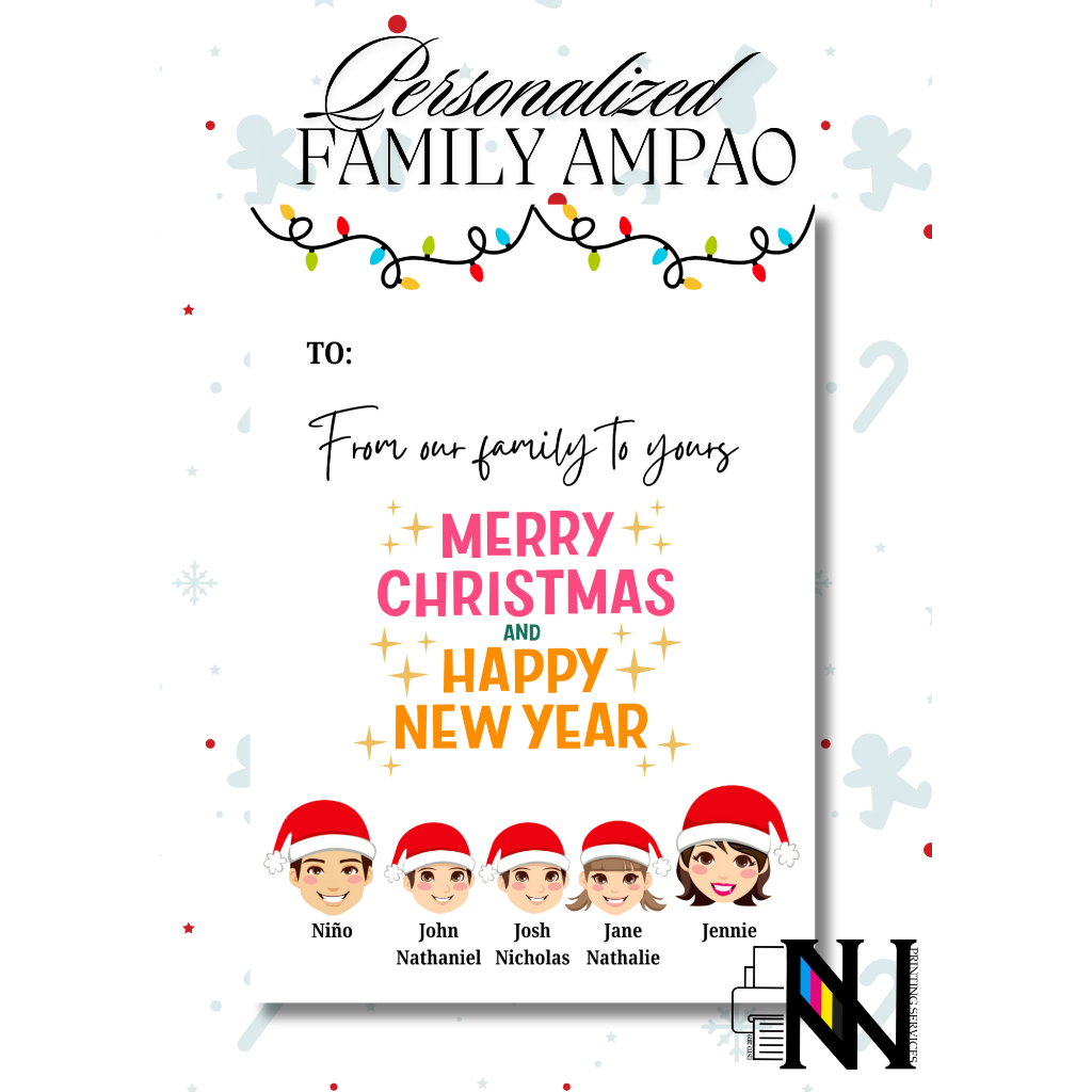 Personalized Family Photo/Names Ampao Angpao for Christmas per pack ...