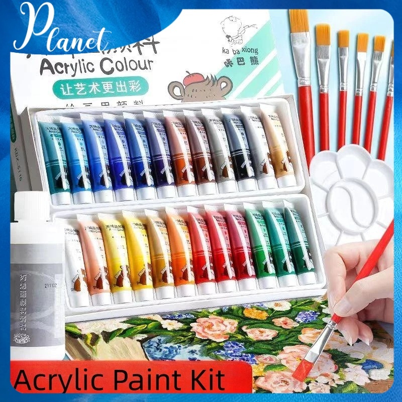 12 Colors Acrylic Painting Set Watercolor Acrylic/Water/Oil Color Paint ...