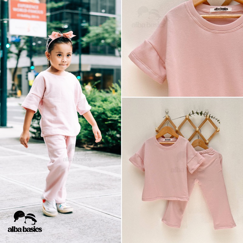 ALBA Basics Alon Set Kids Oversize Tshirt and Pants Terno Cotton Casual ...