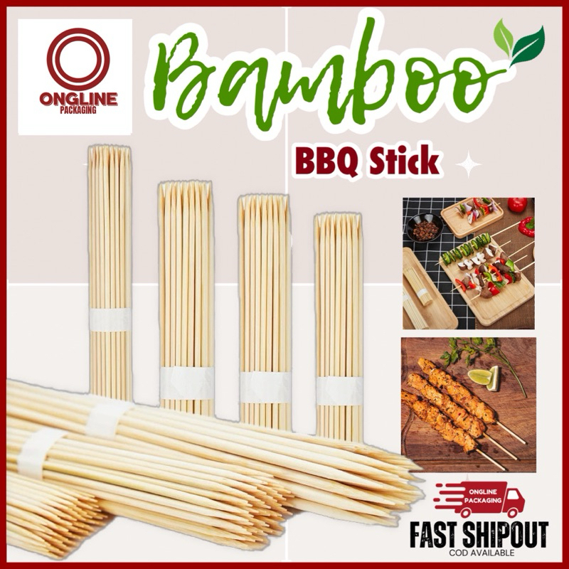 APPROX 100 pcs. | Wooden Barbecue BBQ Stick | Bamboo | Shopee Philippines