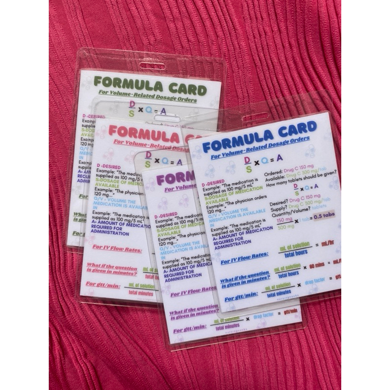 DRUG COMPUTATION FORMULA CARD | NURSING NOTES HUB | Shopee Philippines