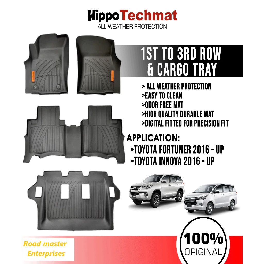 Fortuner / Innova 2005 to 2025 Hippo Techmat Deep Dish Floor Matting ...