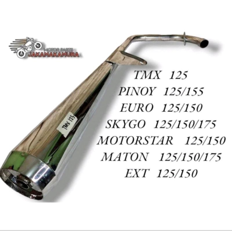 UNIVERSAL STAINLESS CHICKEN PIPE TMX 125, PINOY, SKYGO, EURO, MOTORSTAR ...