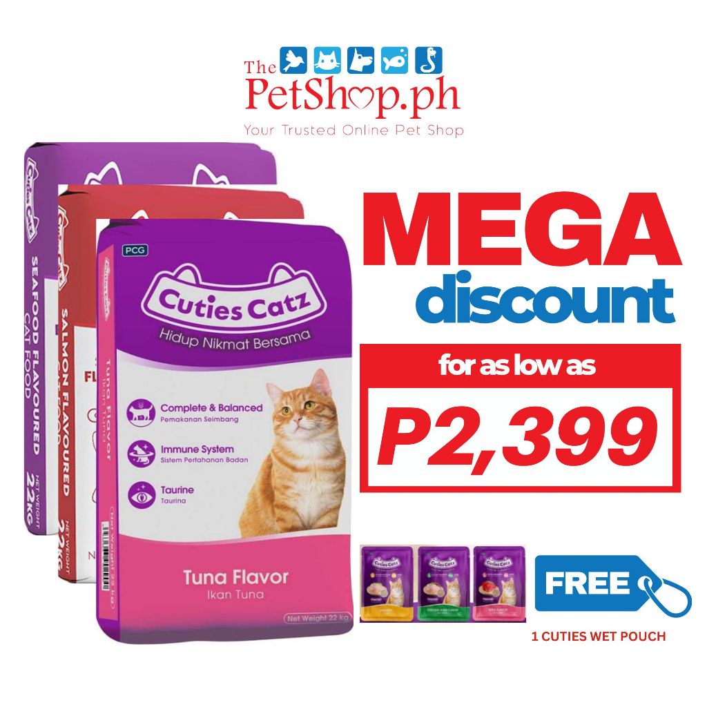 CUTIES Catz 22kg / 23KG Dry Cat Food (FREE 1 Cuties Catz Wet Pouch 75g ...