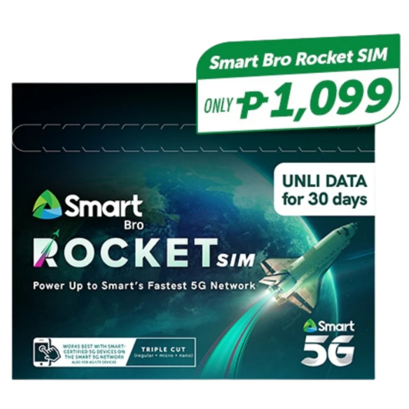 Smart Bro Rocket Sim 30days Unli Data | Shopee Philippines