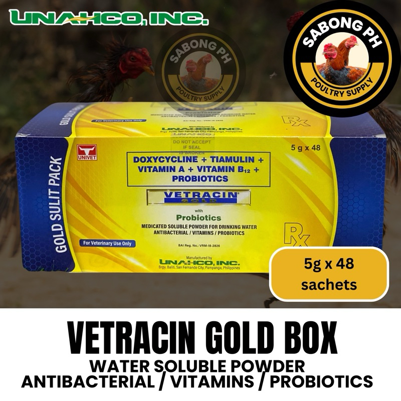 Vetracin Gold 5gx48 PER BOX for gamefowls | Shopee Philippines
