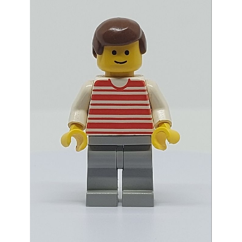 LEGO Town - Horizontal Lines Red - White Arms - Light Gray Legs ...