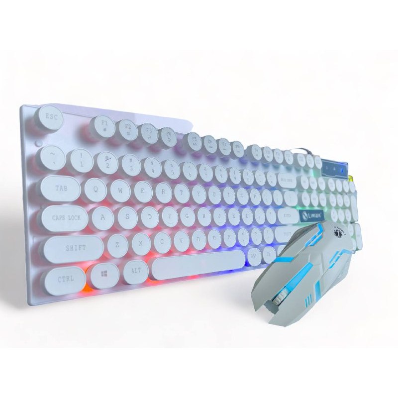 GTX Keyboard Set 104-key Rainbow Gaming USB Wired Keyboard Color Button ...