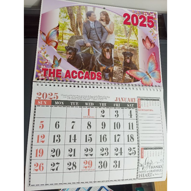 2025 PERSONALIZED WALL CALENDAR A3 size | Shopee Philippines