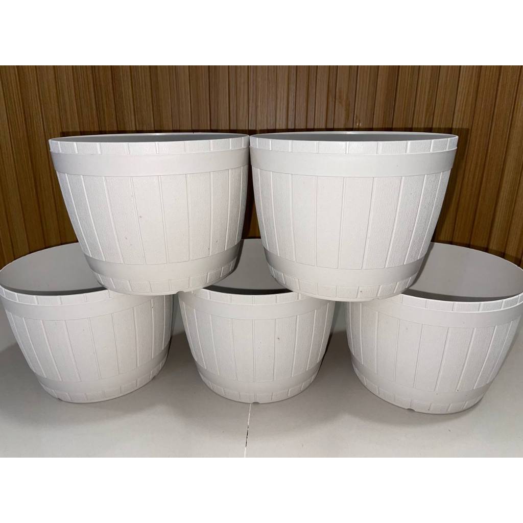 set of 5pcs Large Barrel Design Paso / Plant pot 8.5x6.5" Big size pots ...
