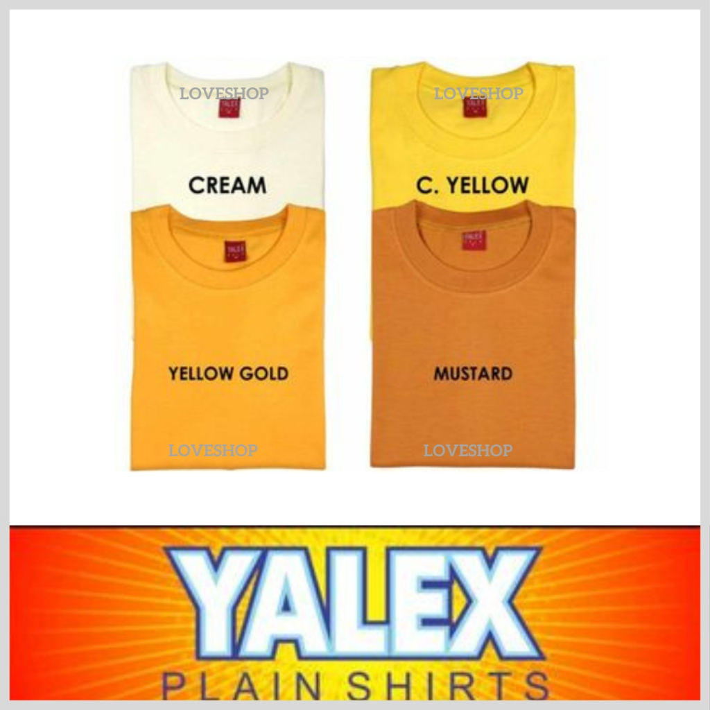 YALEX COLORED TSHIRT YELLLOW FOR ADULTS | Shopee Philippines