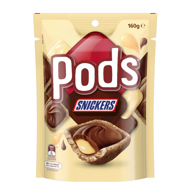 Pods Snickers Chocolate Snack & Share Party Bag 160g ( DEC 2, 2024 ...
