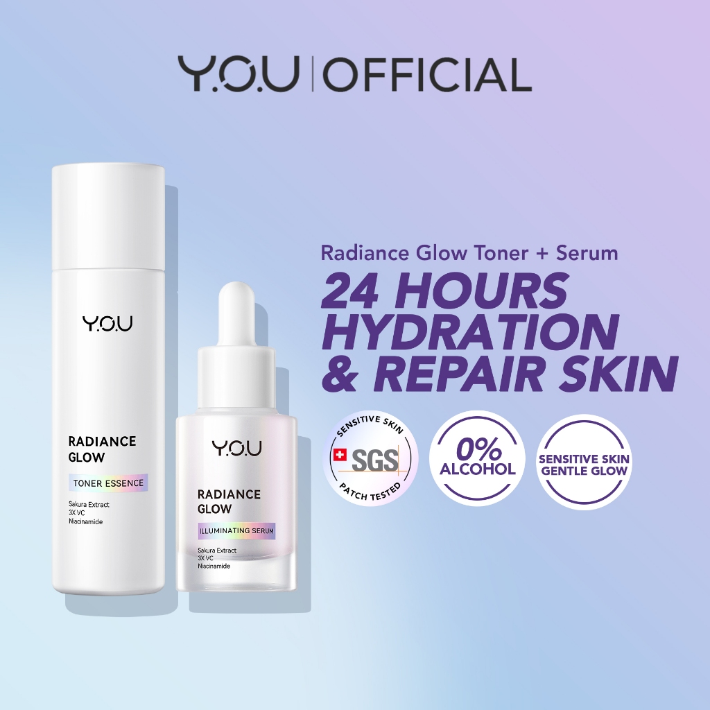Y.O.U Glowing Skin Duo Set l Radiance Glow Toner + Serum l 24 Hours ...