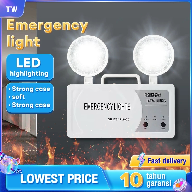 【Free shipping】Emergency light twinhead rechargeable emergency lamp LED ...