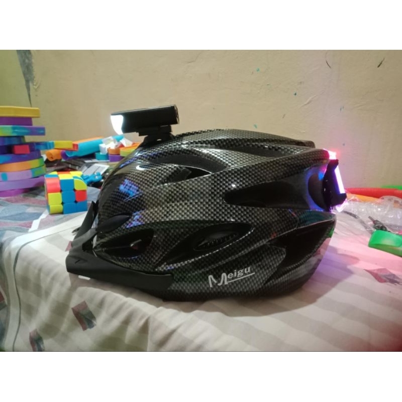 bike helmet with blinker lights rechargeable | Shopee Philippines