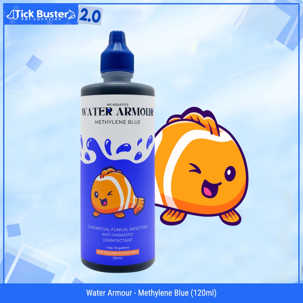 TBS2.0-120ml MS AQUATICS WATER ARMOUR METHYLENE BLUE FOR AQUARIUM FISH | Shopee Philippines