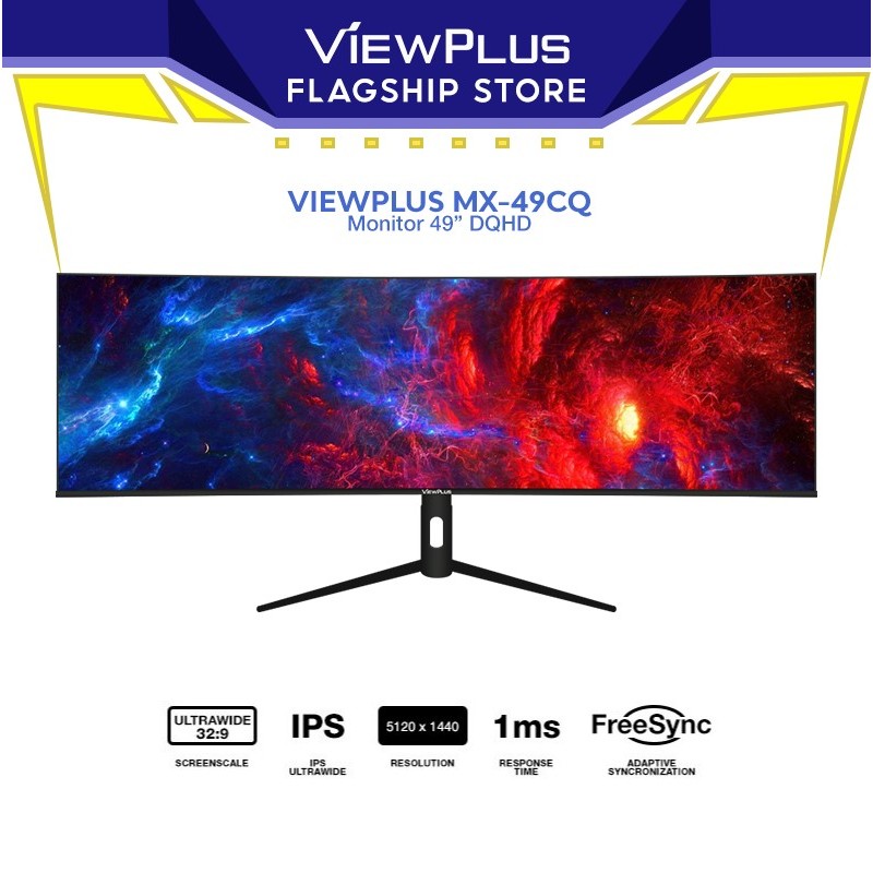 Viewplus MX-49CQ 49″ DQHD 5120 x 1440 75HZ | 144HZ IPS 1ms Ultra Wide ...