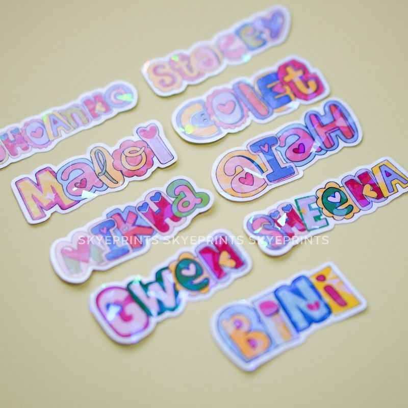 Bini Names Sticker | skyeprints | Shopee Philippines