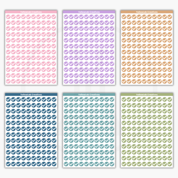 120PCS Cute Icon Check Sticker Journal Planner Habit Tracker Checklist ...