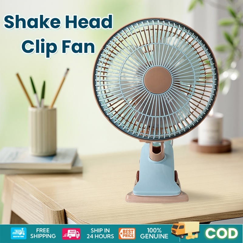 Mini Desktop Fan Portable Shaking Electric Head Three Blade table ...