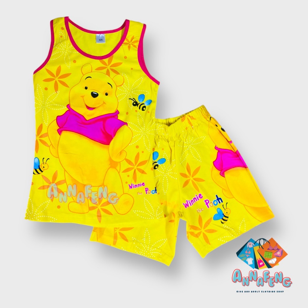 Winnie thePooh Terno For Kids Sando And Short Set Girls BAby Pair 0-12 ...