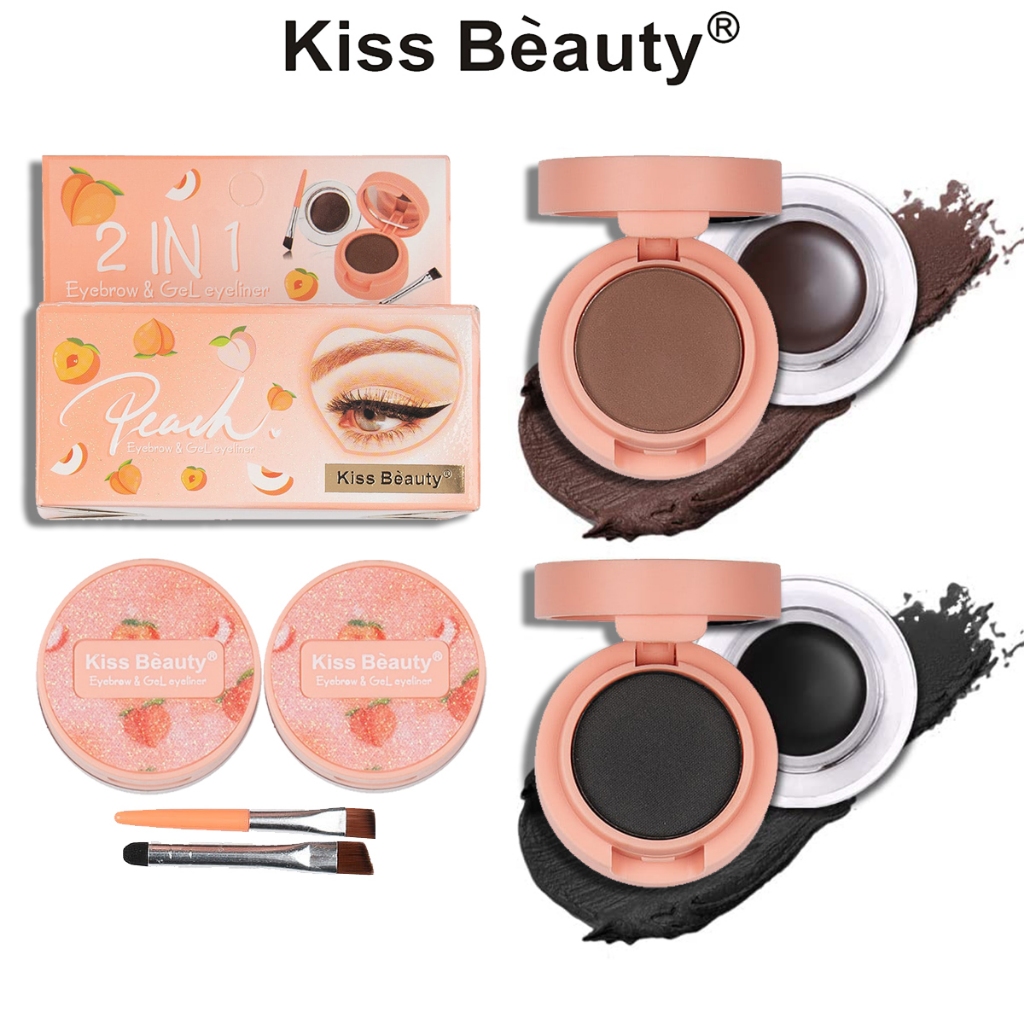 2-in-1 duo effect eyebrow cream & powder gel pomade Eyeliner Waterproof ...